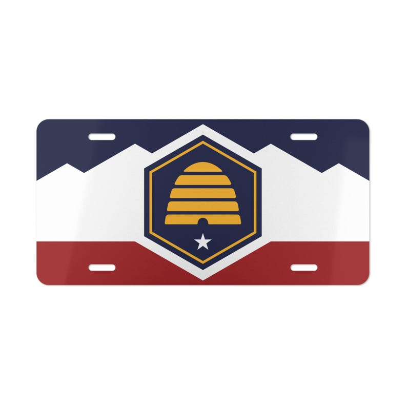 Flag of Utah Vanity License Plate, Utah State Flag Decor, Utah Souvenir ...