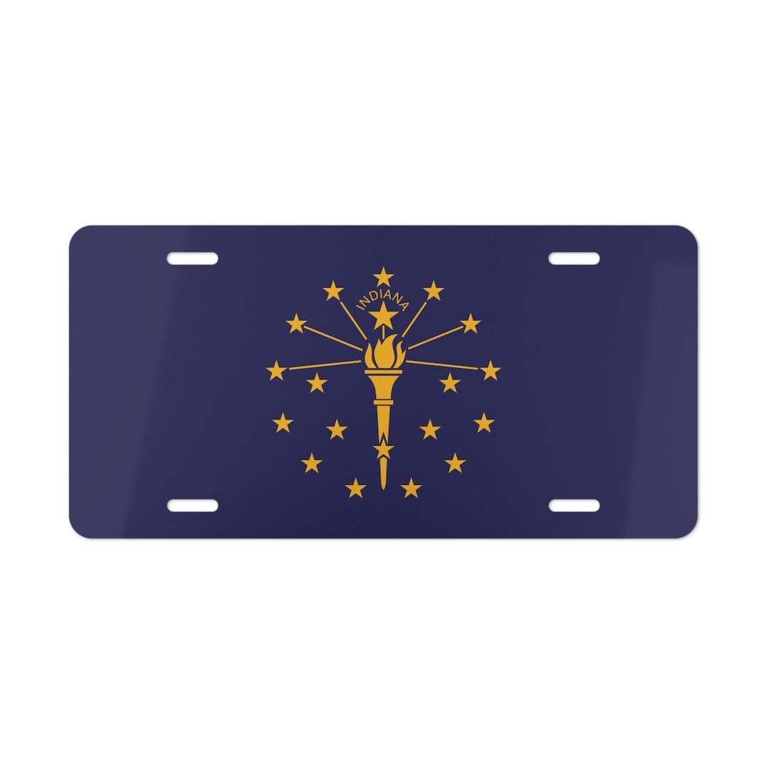 Flag of Indiana Vanity License Plate, Indiana State Flag Decor, Indiana ...