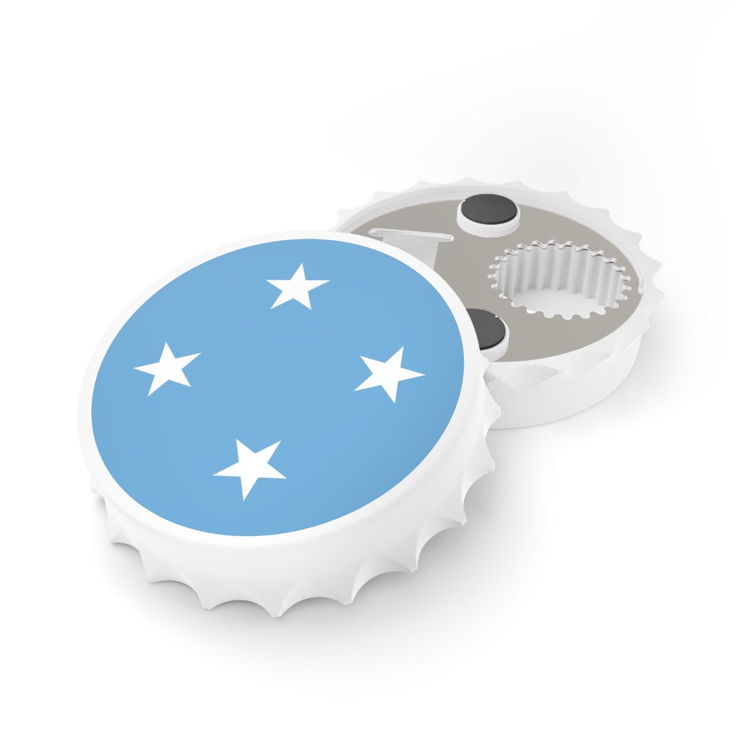 Micronesia Flag Bottle Opener, Micronesian Flag Decor, Bar Gift, Travel ...