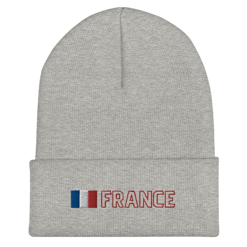 France National Flag Unisex Cuffed Beanie, Hat, Cap, Française, Drapeau ...