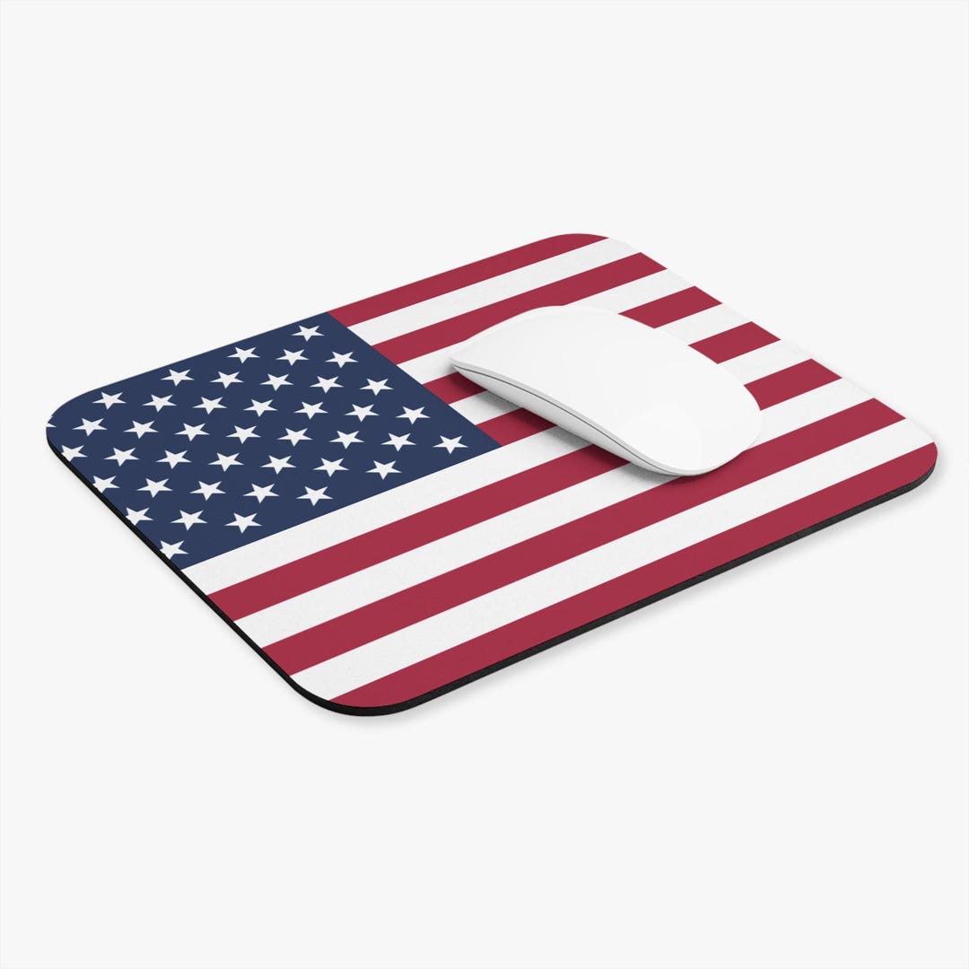 Patriotic Mouse Pad, USA Flag Design, Office Desk Decor, Gamer Gift ...