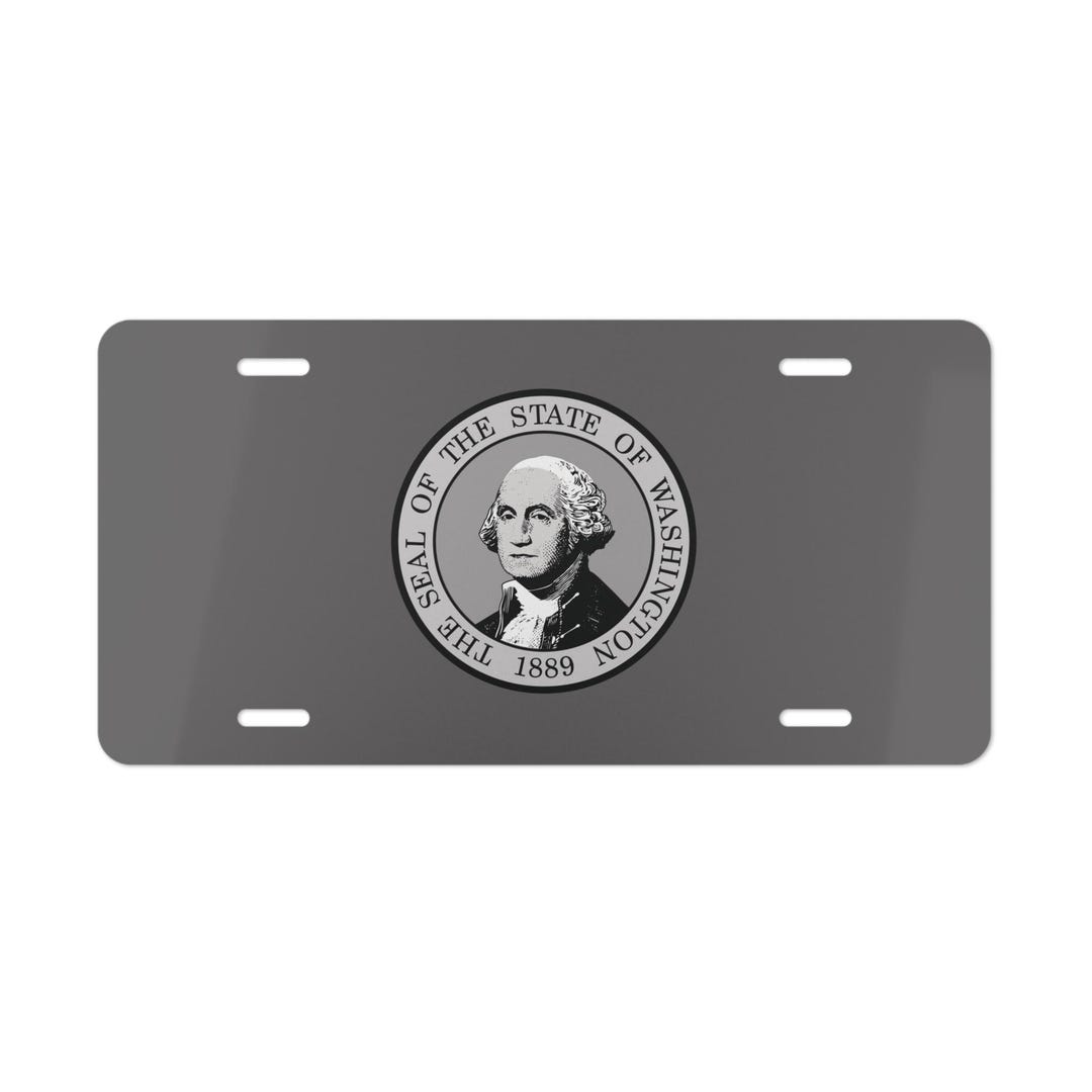 Flag of Washington Vanity License Plate in Grayscale, Washington State ...