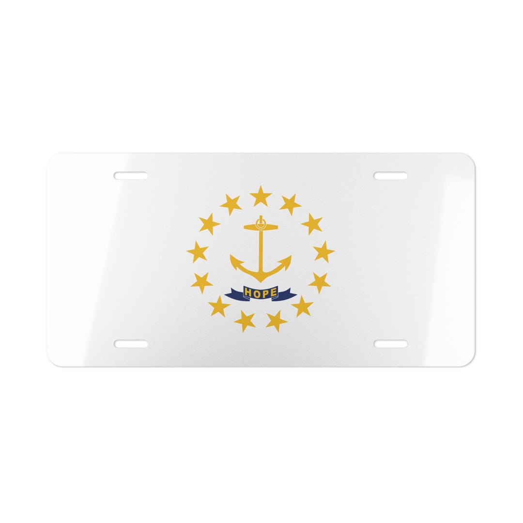 Flag of Rhode Island Vanity License Plate, Rhode Island State Flag ...