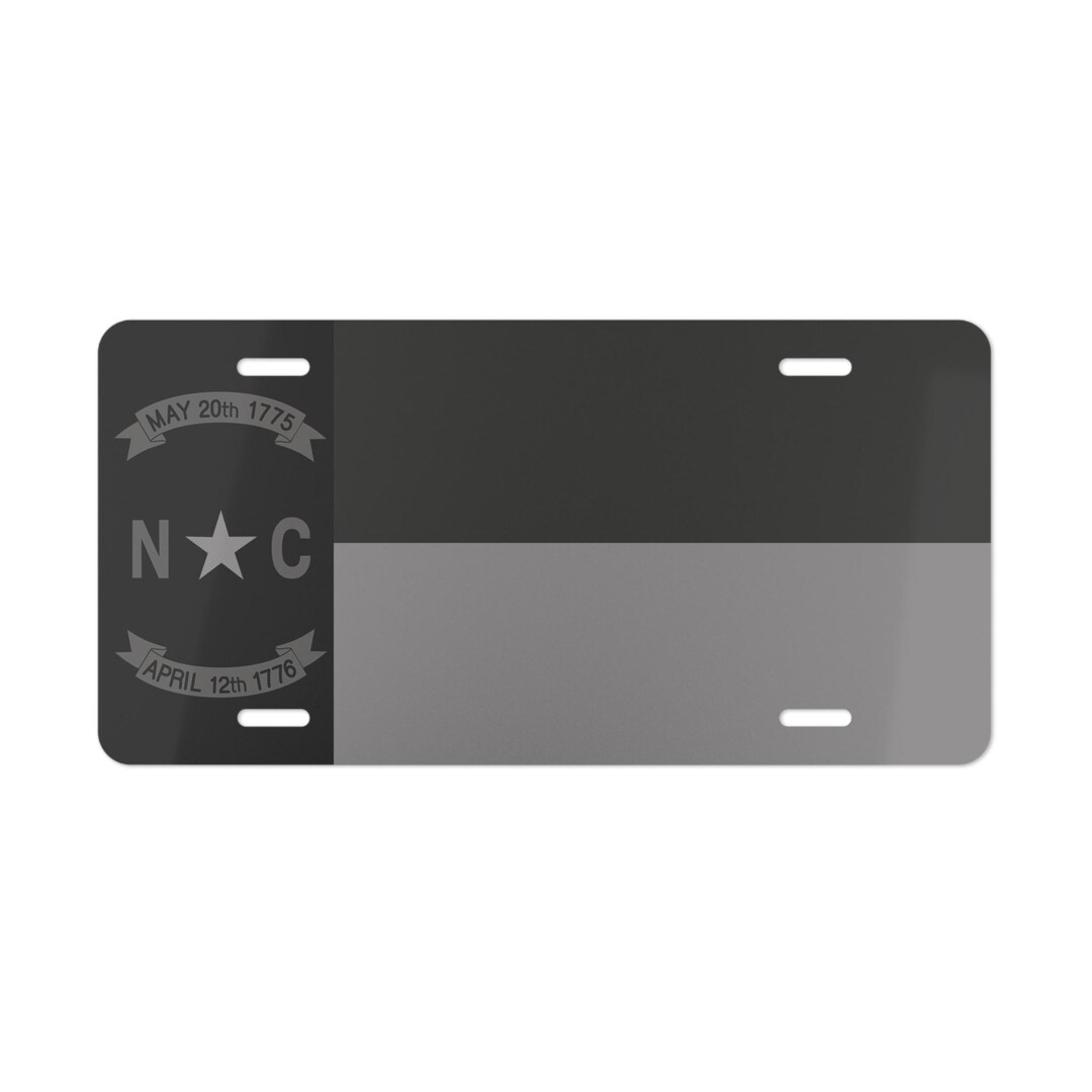 Flag of North Carolina Vanity License Plate in Grayscale, North ...