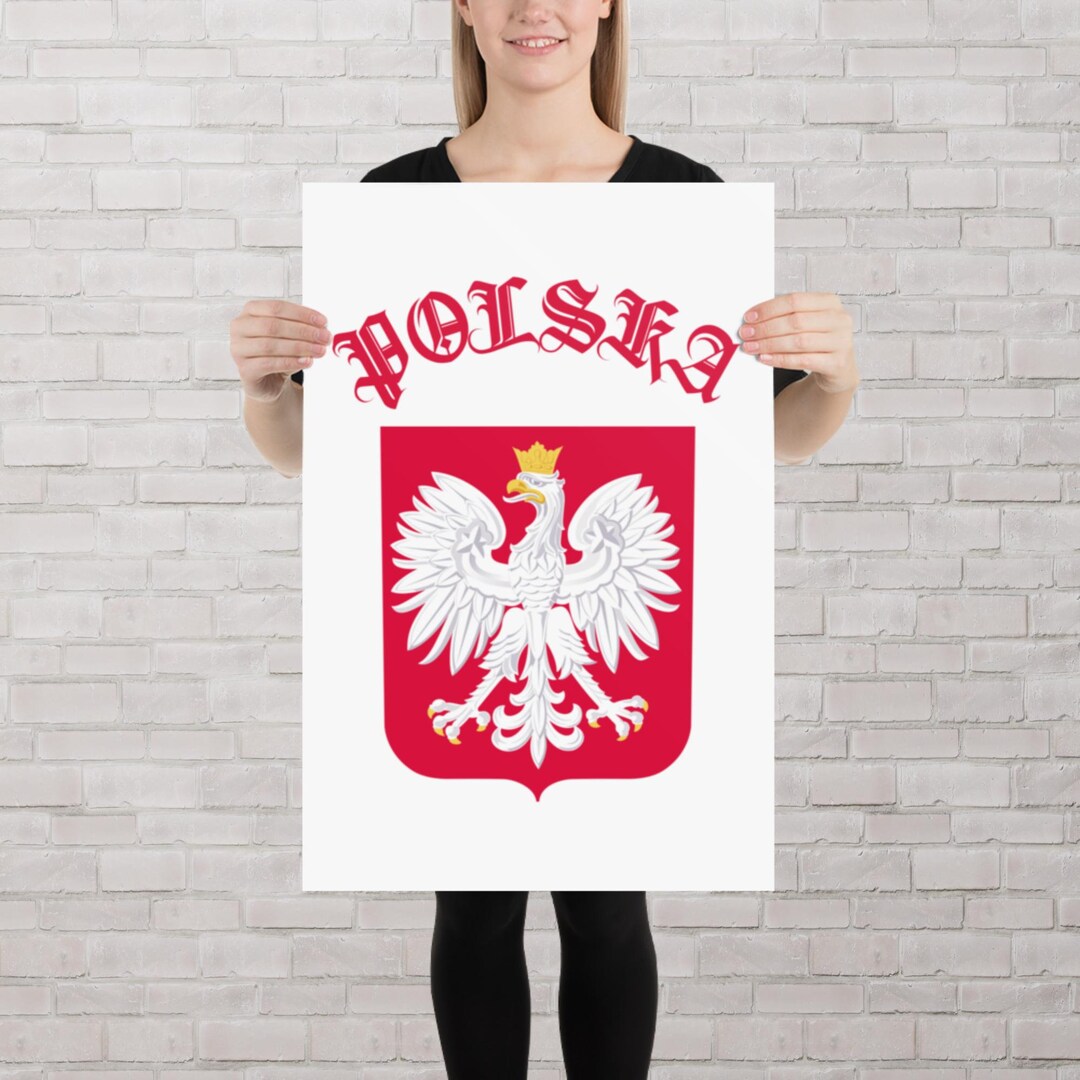 Polska Poland Poster, Polish Coat of Arms, Godło, Poland Souvenir ...