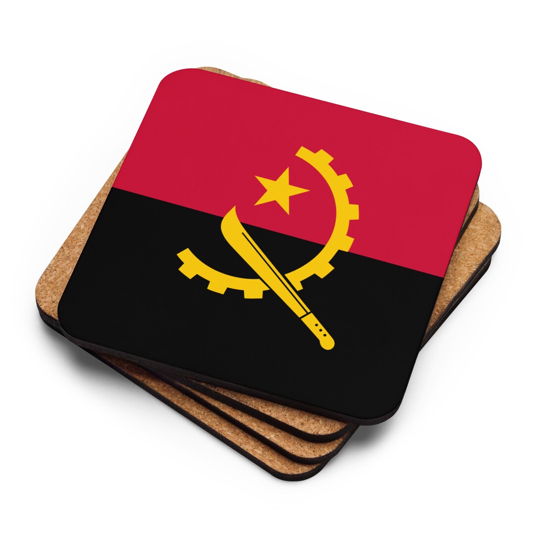 Angola Flag Cork-back Coaster, Angolan Flag, Travel Souvenir, Home ...