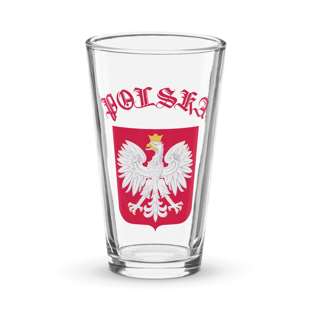 Polska Poland Shaker Pint Glass, Polish Coat of Arms, Godło, Poland ...