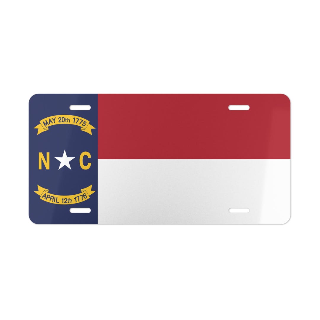 Flag of North Carolina Vanity License Plate, North Carolina State Flag ...