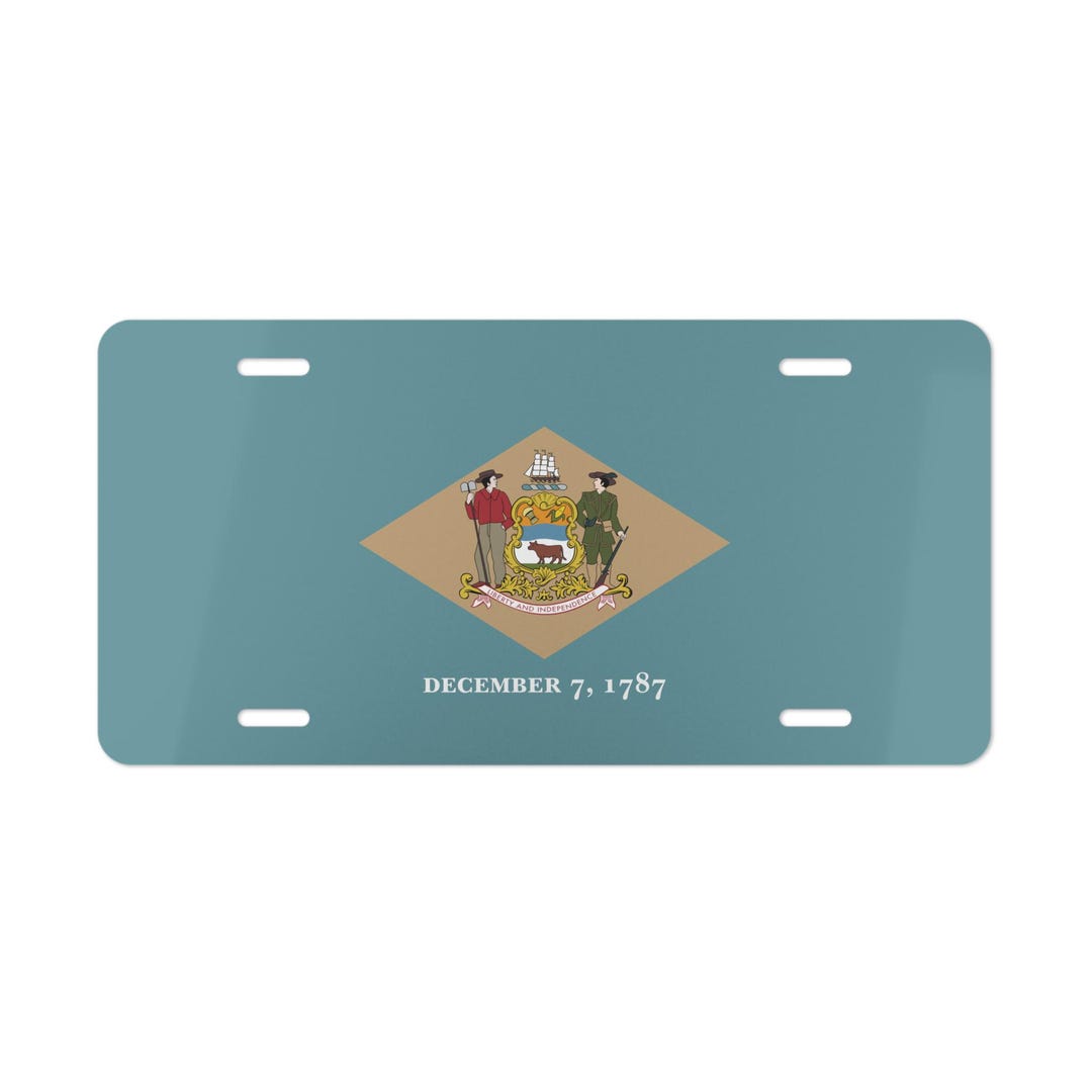 Flag of Delaware Vanity License Plate, Delaware State Flag Decor ...