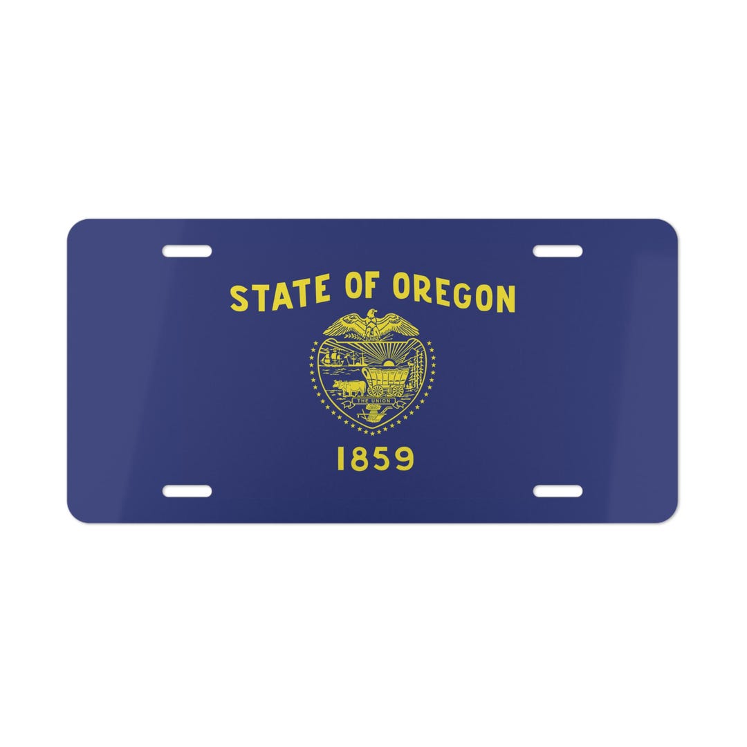 Flag of Oregon (front Side) Vanity License Plate, Oregon State Flag ...
