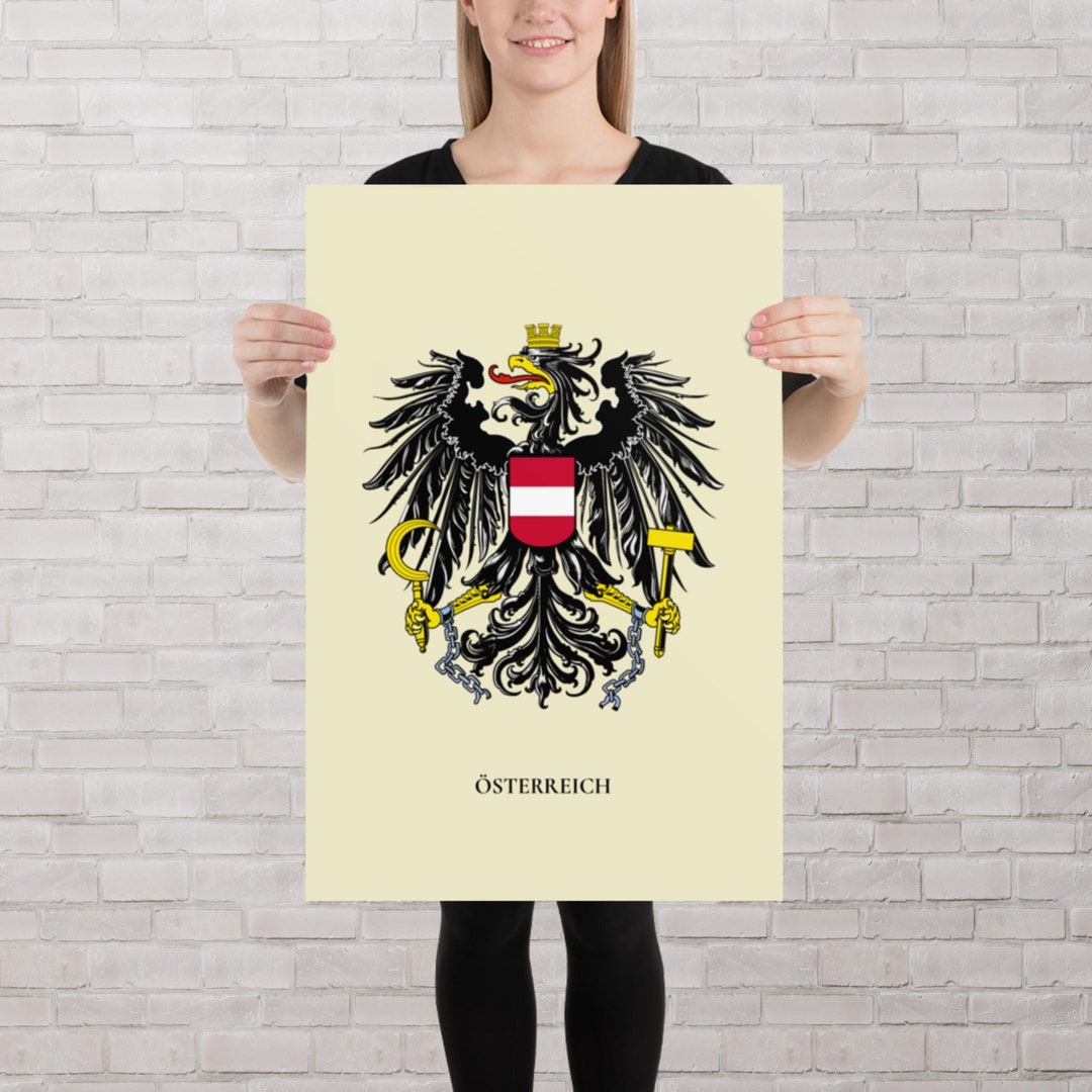 Austria Österreich Poster, Austrian Coat of Arms, Bundeswappen, Austria ...