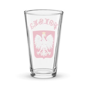 Polska Poland Shaker Pint Glass, Polish Coat of Arms, Godło, Poland ...