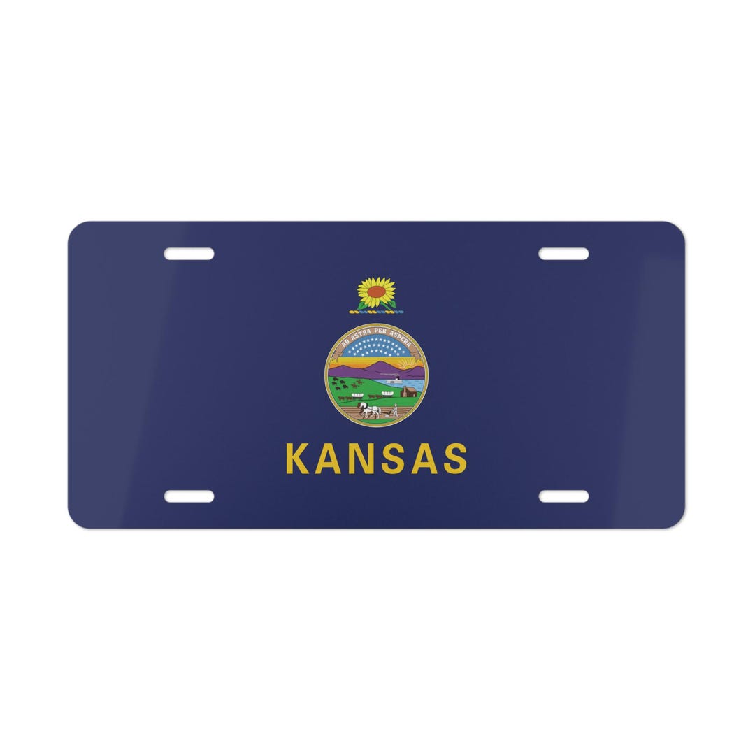 Flag of Kansas Vanity License Plate, Kansas State Flag Decor, Kansas ...