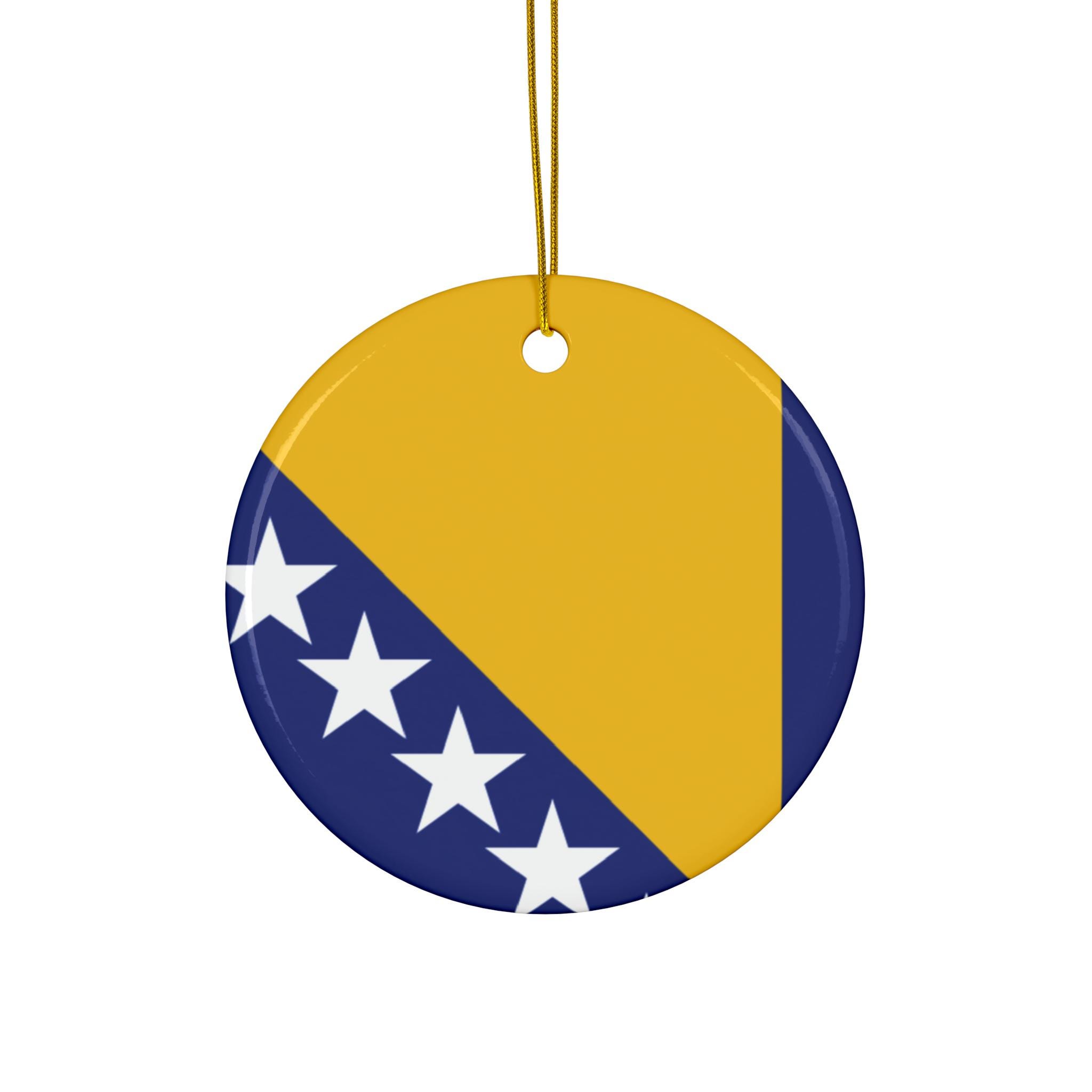 Ceramic Ornament, Flag of Bosnia and Herzegovina Design - Souvenir ...