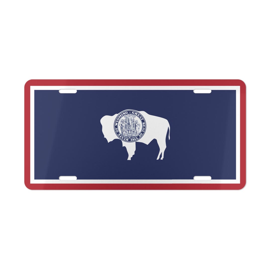 Flag of Wyoming Vanity License Plate, Wyoming State Flag Decor, Wyoming ...