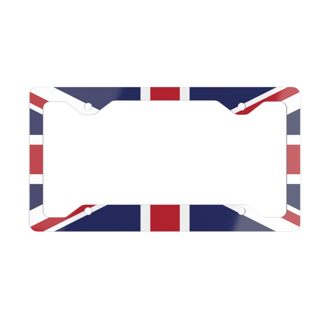 British Flag Metal License Plate Frame, Flag of United Kingdom, I Love ...