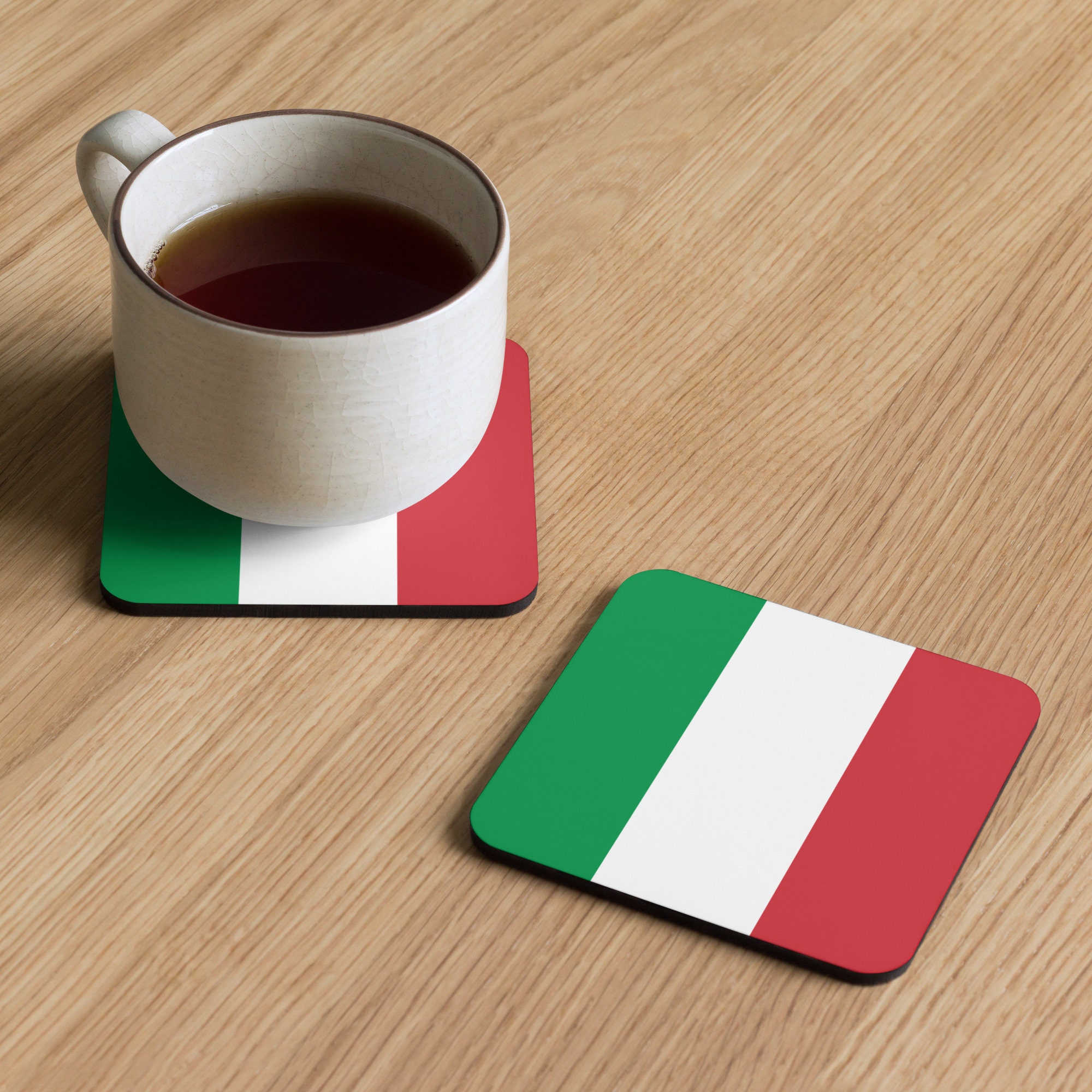 Italy Flag Cork-back Coaster, Italia, Italian Flag, Travel Souvenir ...