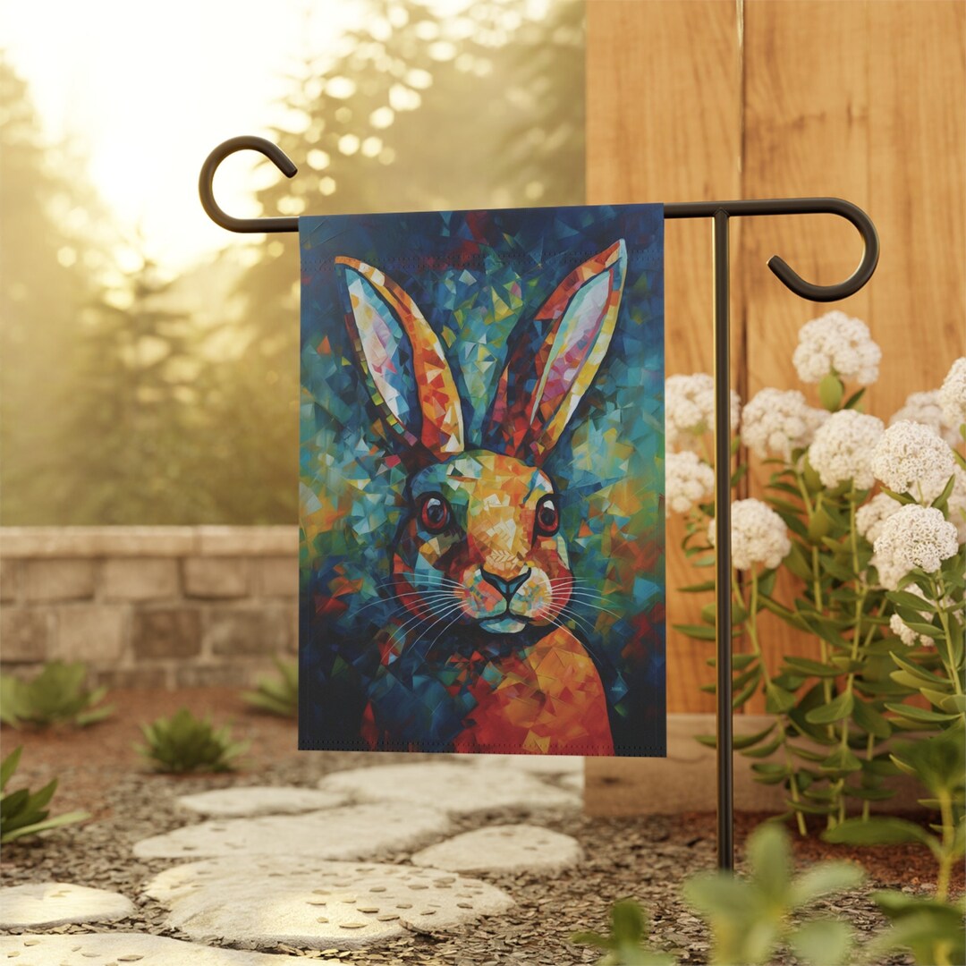 Picasso-inspired Cubist Rabbit Art Garden Flag & House Banner: Unique ...