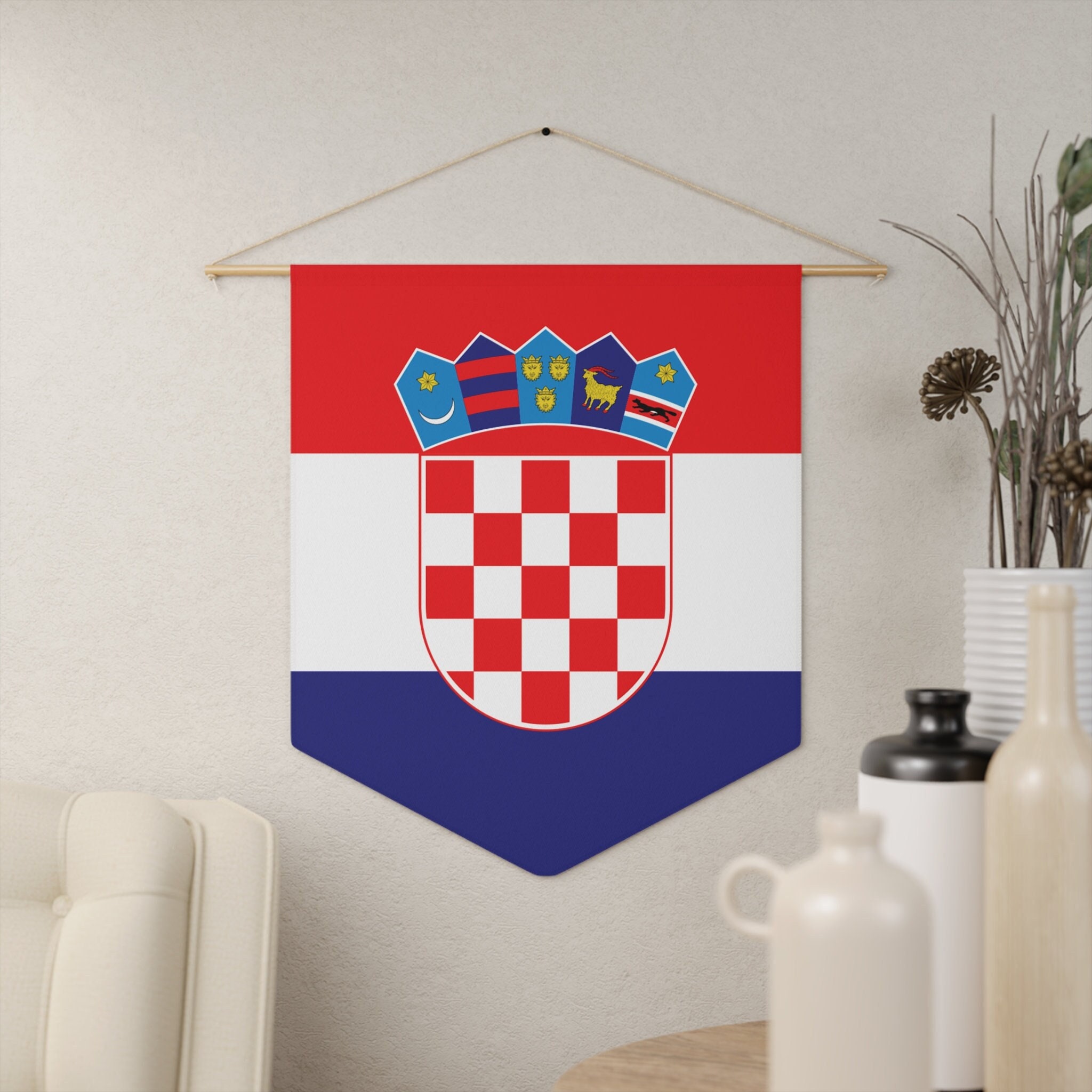 Croatian Flag Pennant Banner, Wall Decor, Flag of Croatia - Etsy
