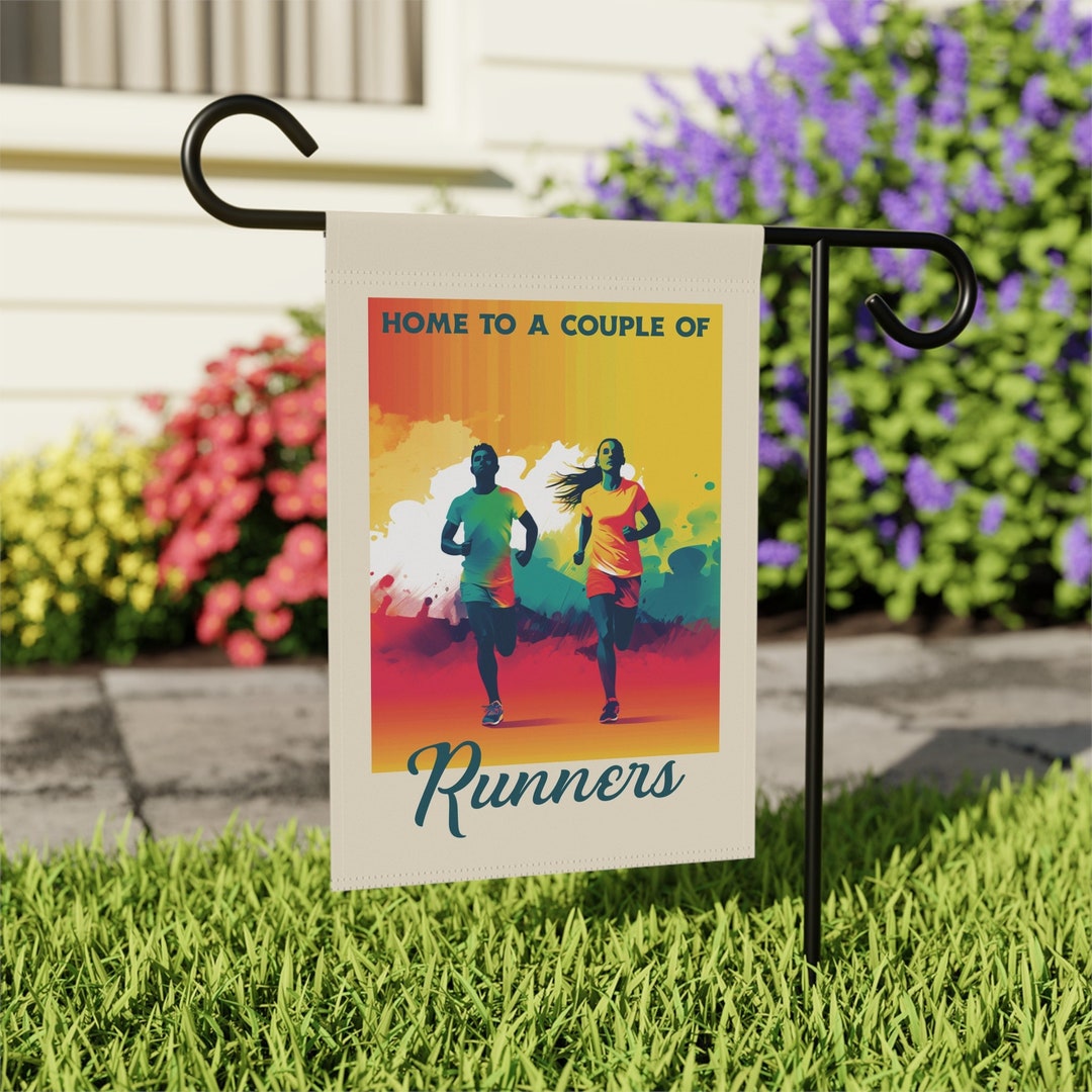 Home to a Couple of Runners Garden & House Banner, Running, Athletes ...