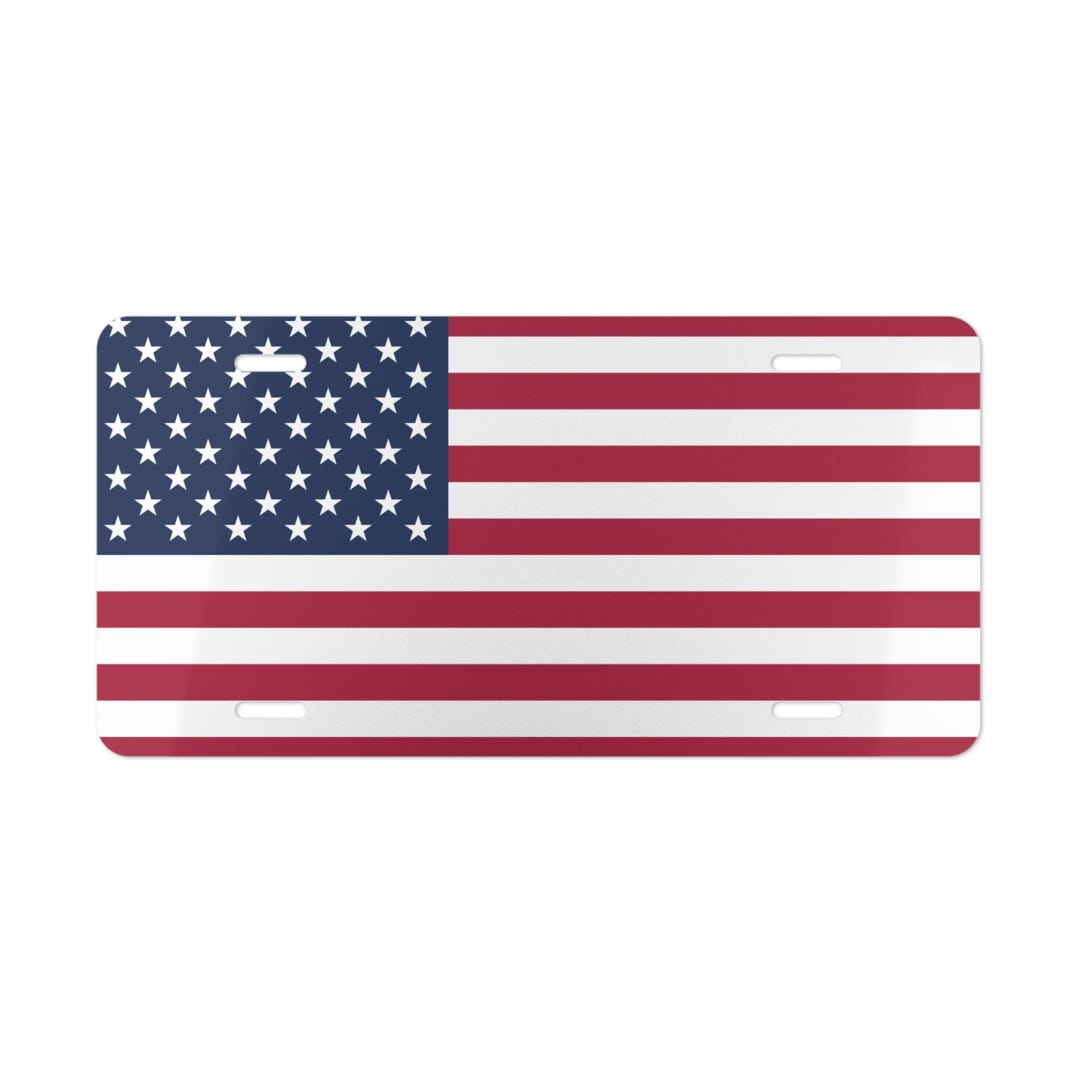 American Flag Vanity License Plate, Patriotic USA Car Plate, United ...