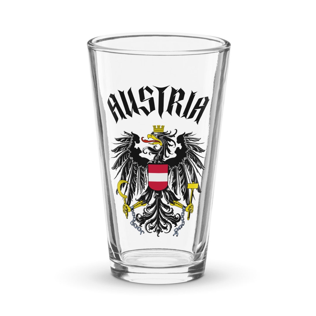 Austria Österreich Shaker Pint Glass, Austrian Coat of Arms ...