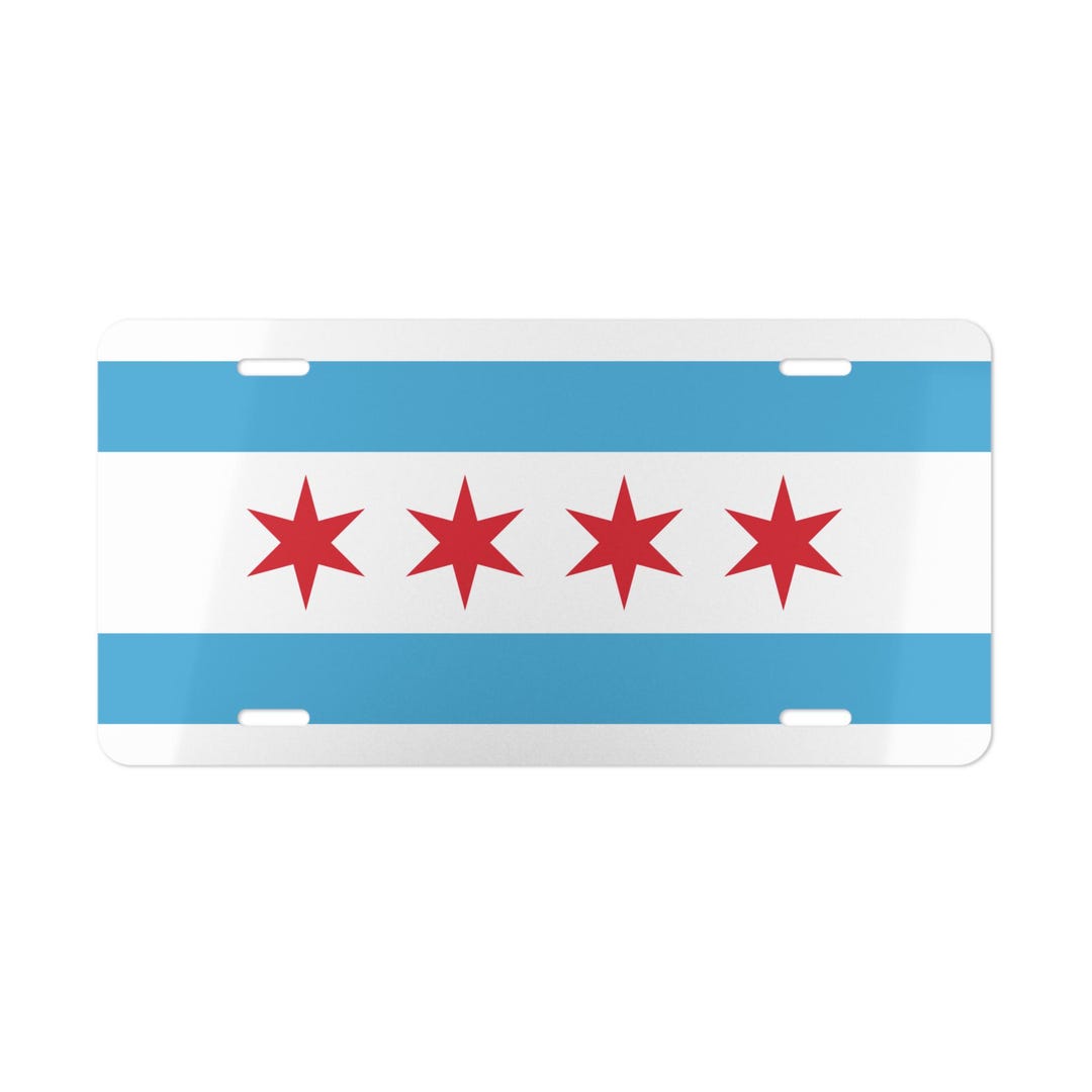 Flag of Chicago Vanity License Plate, Chicago Souvenir, I Love Chicago ...