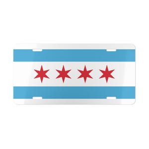 Flag of Chicago Vanity License Plate, Chicago Souvenir, I Love Chicago ...