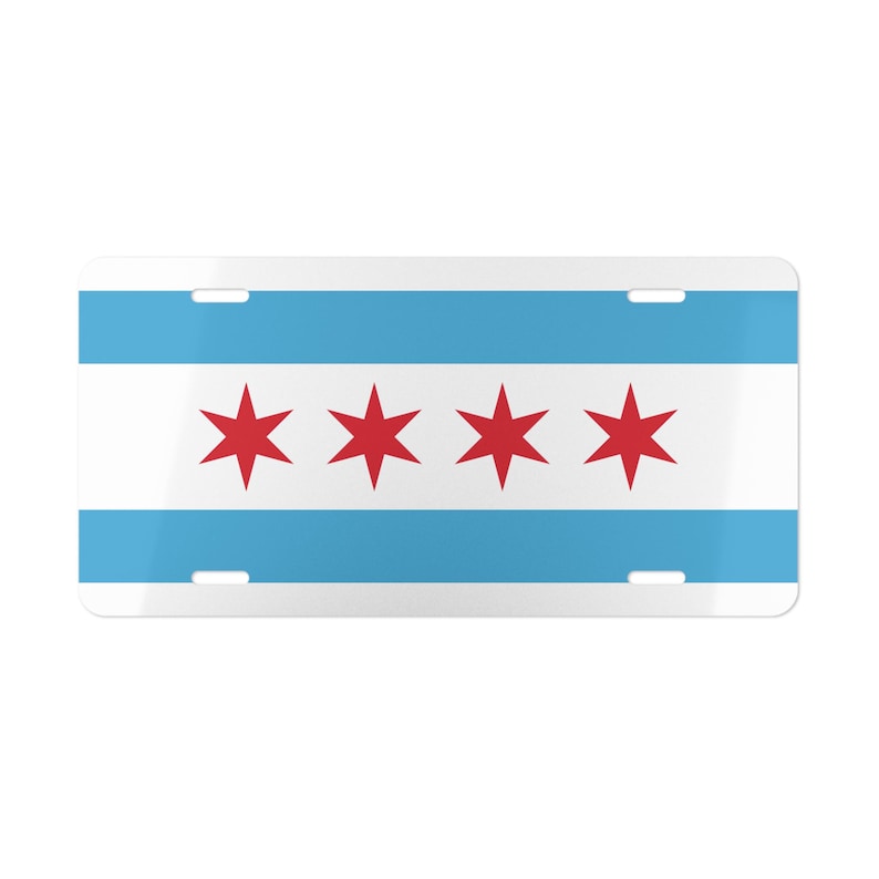 Flag of Chicago Vanity License Plate, Chicago Souvenir, I Love Chicago ...