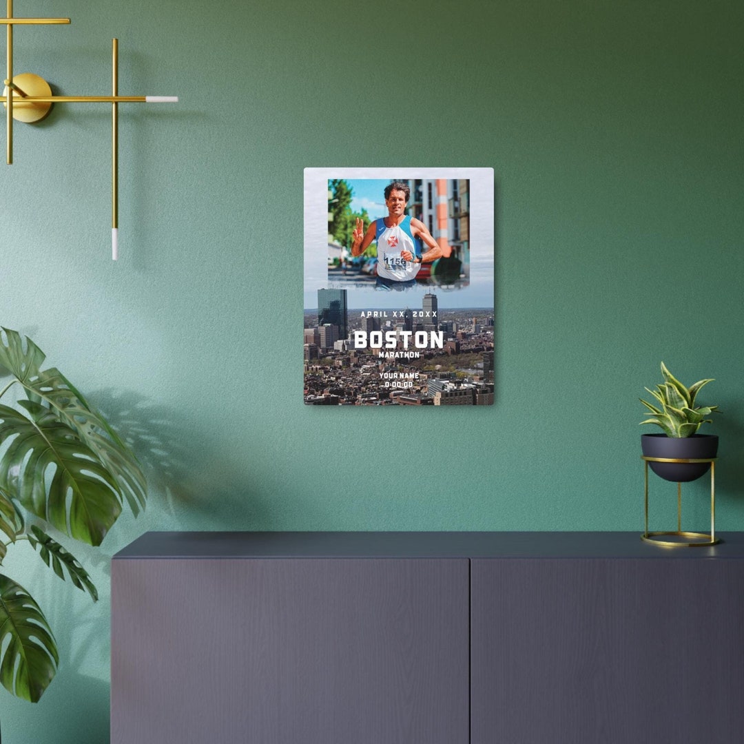 Personalized Boston Marathon Metal Art Sign, Commemorative Wall Art ...