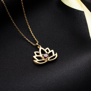 Silver Lotus Flower Necklace, Birthstone Jewelry, Lotus Jewellery,lotus Flower Pendant,charm ...