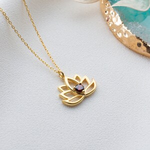 Silver Lotus Flower Necklace, Birthstone Jewelry, Lotus Jewellery,lotus Flower Pendant,charm ...
