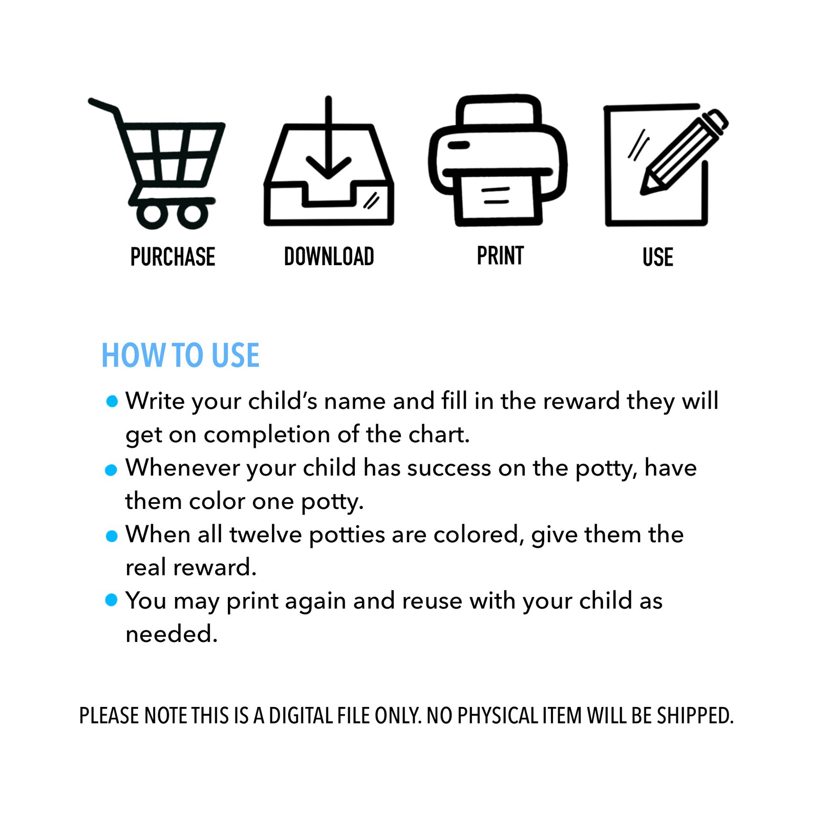 Color the Potties - Potty Training Chart With Reward, Potty Chart ...