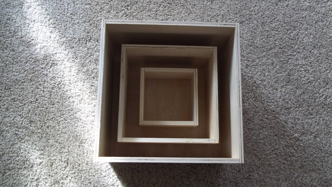 Nesting Cubes, Unfinished Space Saving Wood Craft Nesting Cube Boxes ...