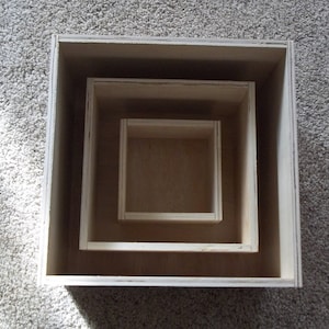Nesting Cubes, Unfinished Space Saving Wood Craft Nesting Cube Boxes ...