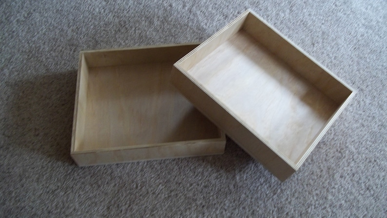 Rectangles Unfinished Wood Craft Rectanglar Box Made From - Etsy