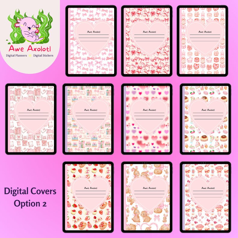 Coquette Digital Notebook Covers - Etsy
