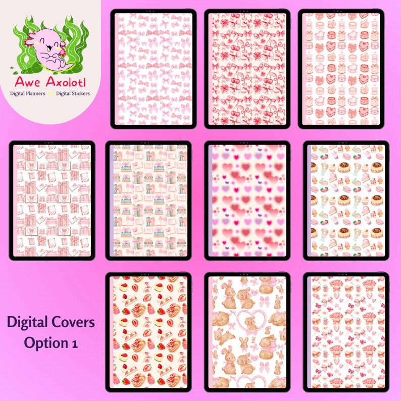 Coquette Digital Notebook Covers - Etsy