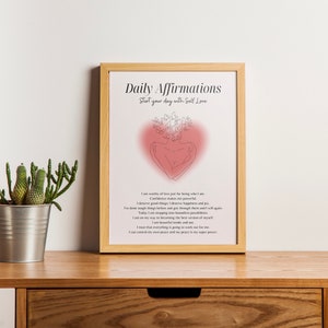 Daily Affirmations | Self Love | Motivational Wall Art | Positivity ...