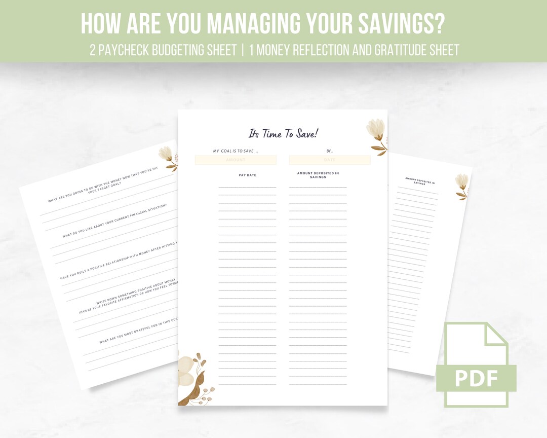 Money Mindset Magic: Printable Budgeting & Gratitude Template - Etsy