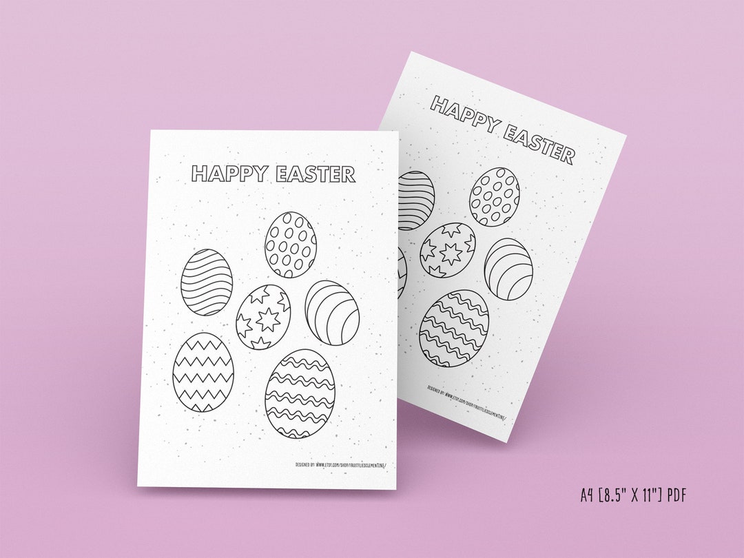 Happy Easter Colouring Page, Kids Activities, Printable PDF - Etsy