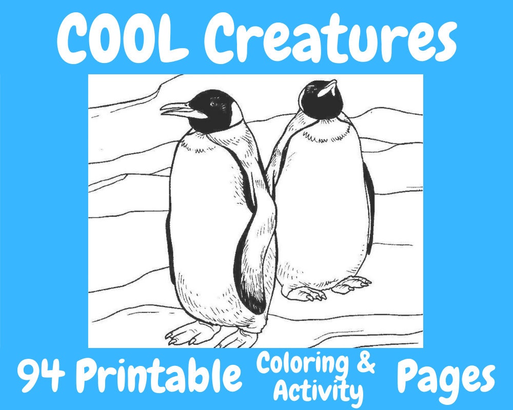 COOL Creatures - 94 Printable Coloring & Activity Pages - Etsy
