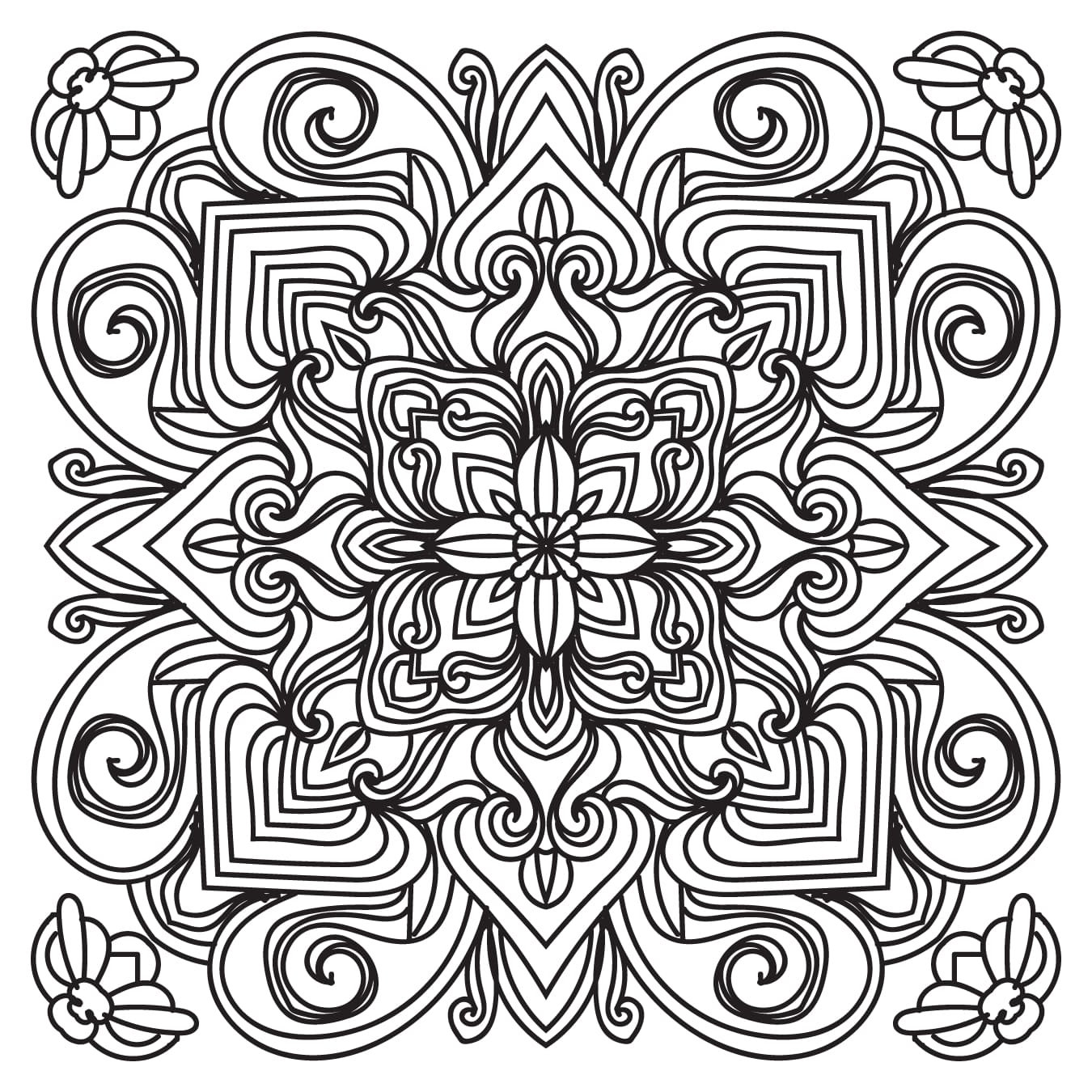 60 Printable Square Mandala Coloring Pages - Etsy