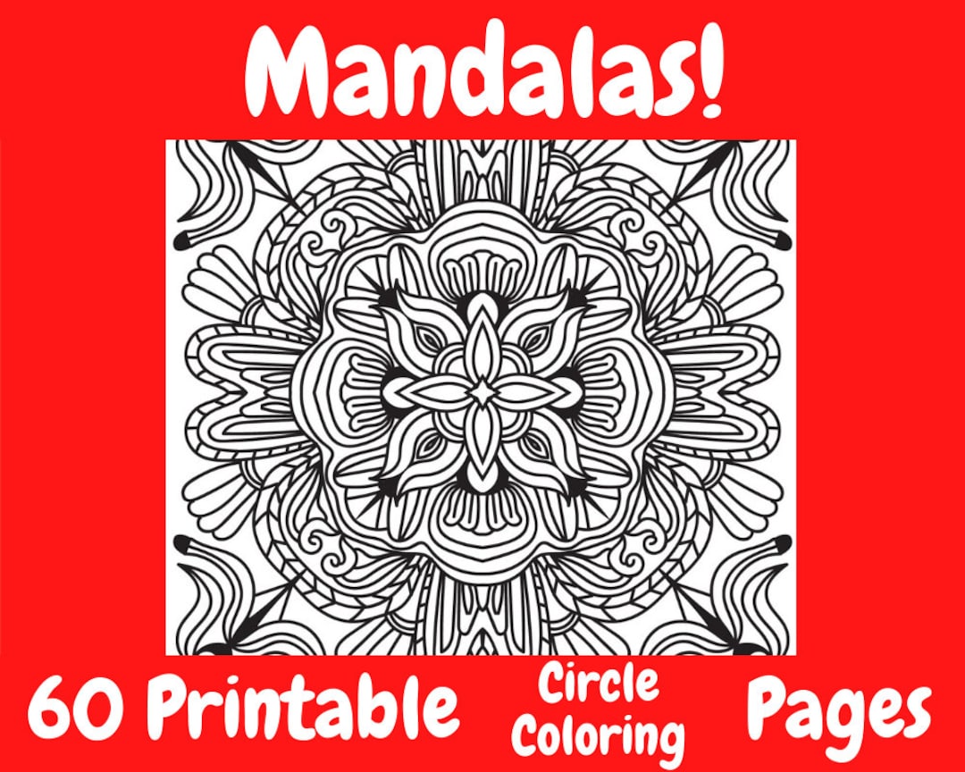 60 Printable Square Mandala Coloring Pages - Etsy