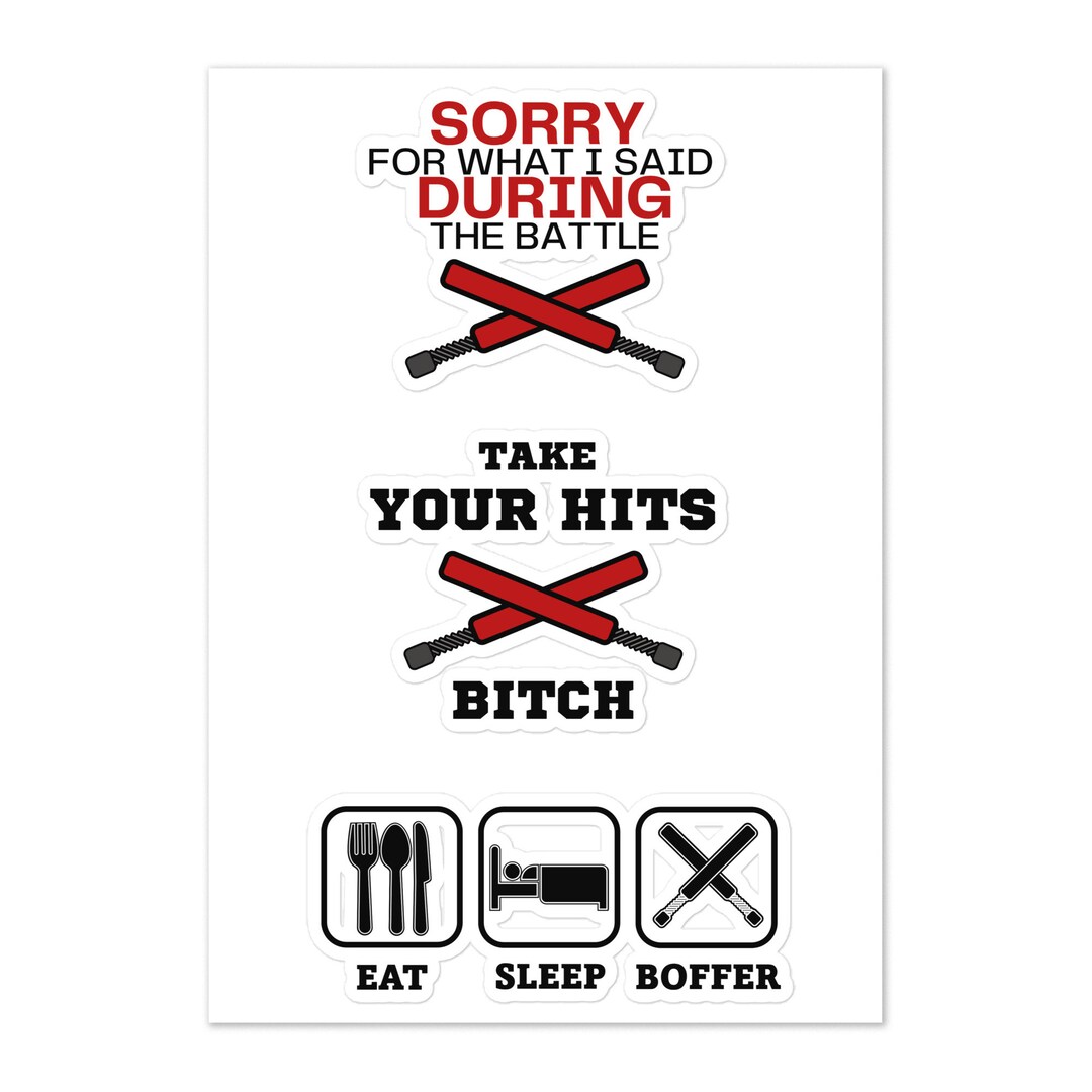 3 Boffer Stickers Sheet Foam Fight Belegarth Dagorhir Amtgard Padded ...