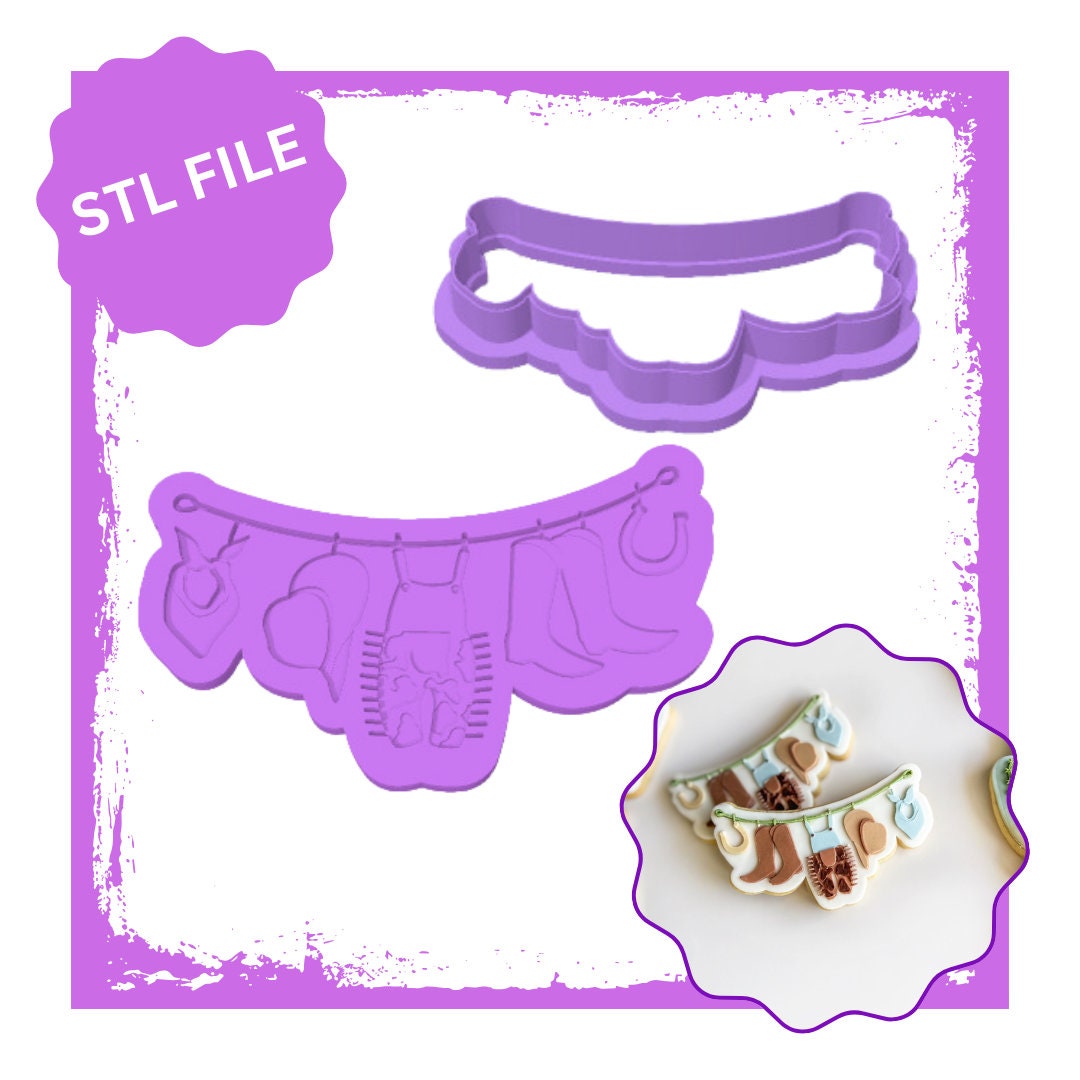 First Rodeo Line Debosser & Cookie Cutter STL File, First Birthday ...