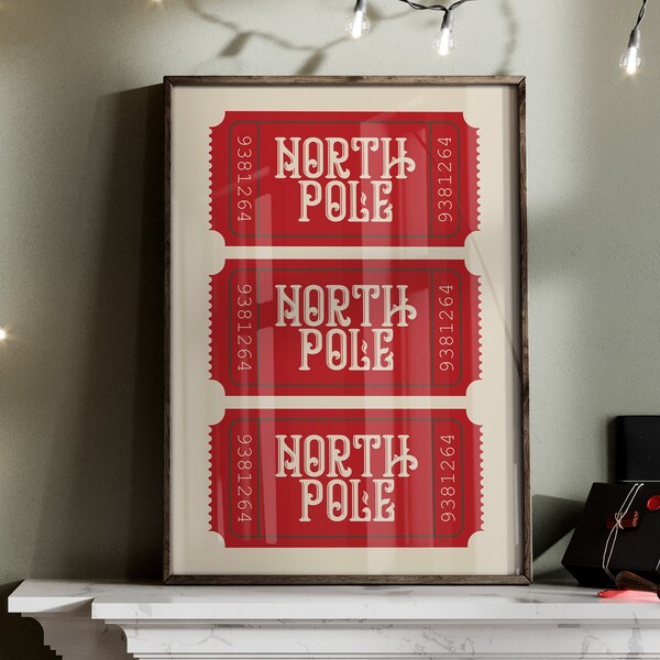 North Pole Ticket Printable - Etsy