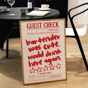 Bartender Was Cute Would Drink Here Again Funky Bar Art Print Bar Cart ...