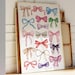 Trendy Watercolor Bows Wall Art Prints Grand Millennial Wall Art ...