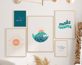 Boho Surf Gallery Wall Art Set of 5 Prints Surf Nursery - Etsy